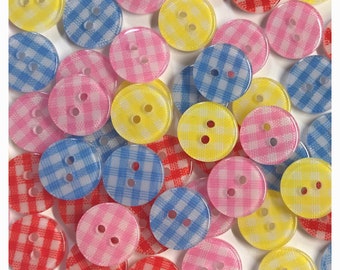 Plaid buttons | Etsy