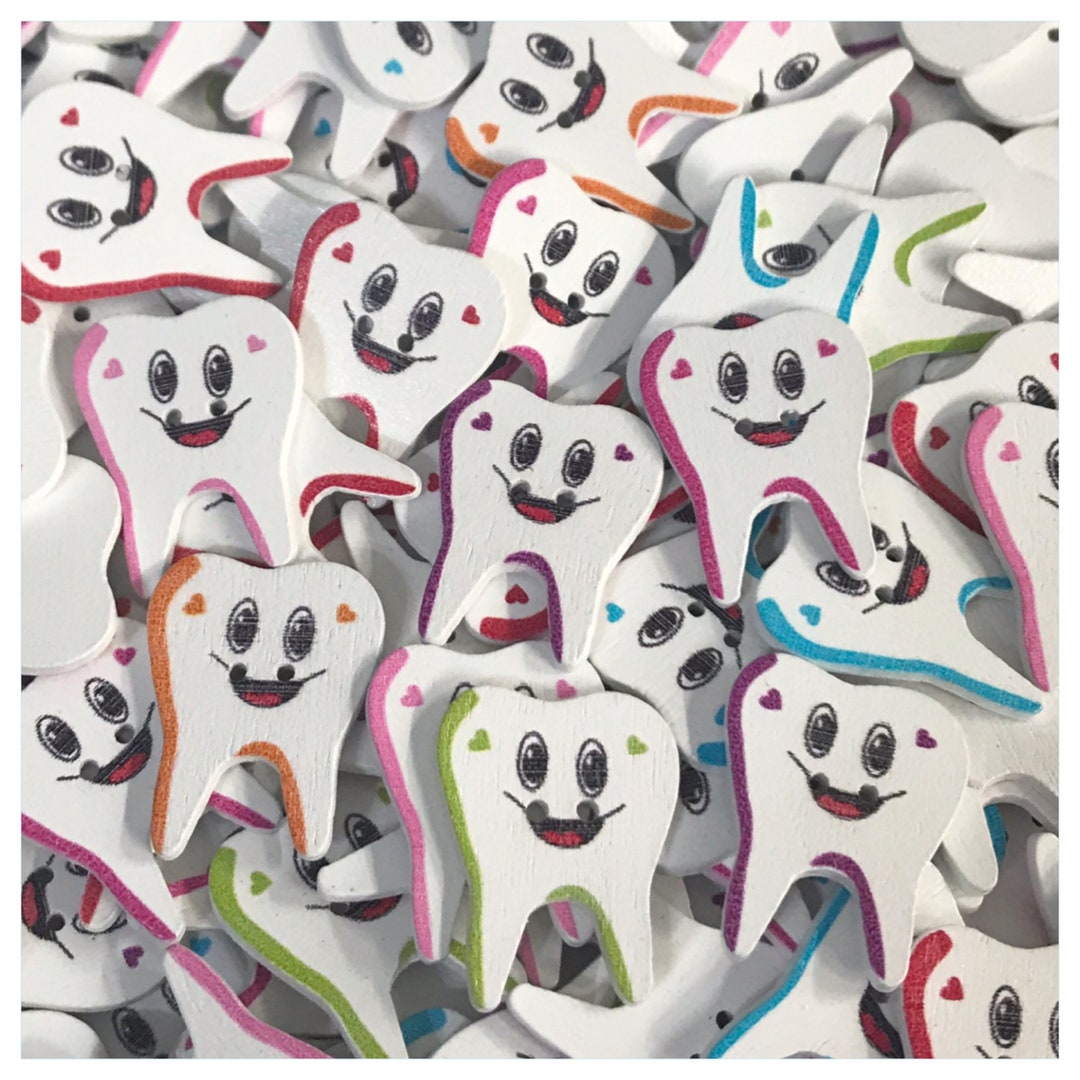 8 or 16 Tooth Buttons Assorted Mix, Wood Teeth Buttons, Sewing ...