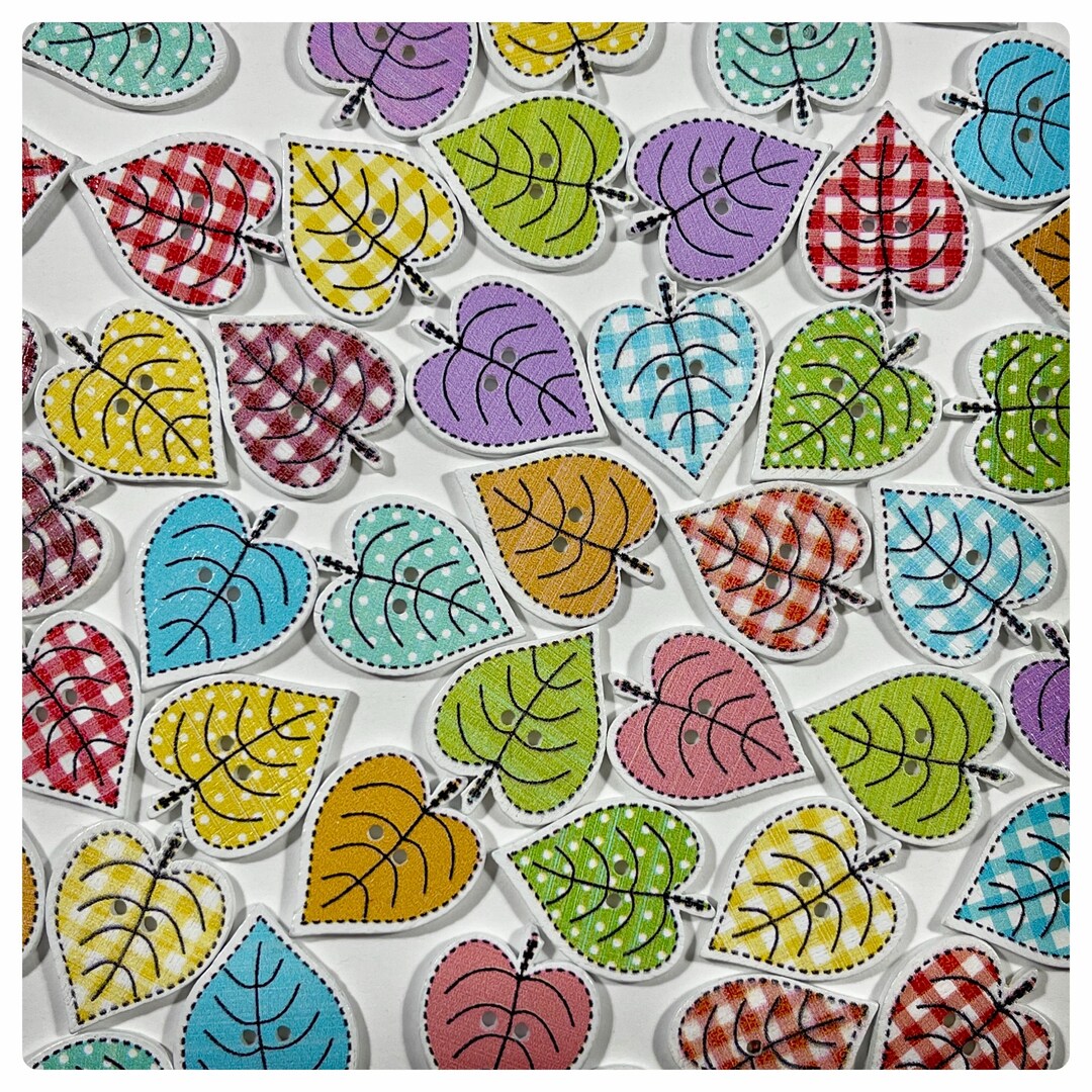 10 or 20 Leaf Buttons, Assorted Mix Leaf Buttons, Assorted ...