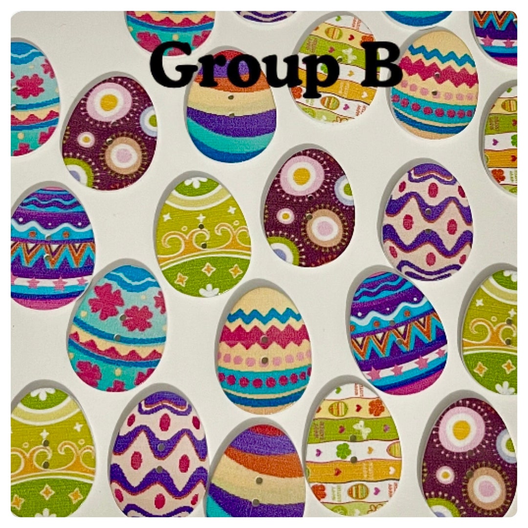 ALMOST GONE! 8, 16 or 32 Egg Buttons Assorted Mix Easter Egg Buttons ...