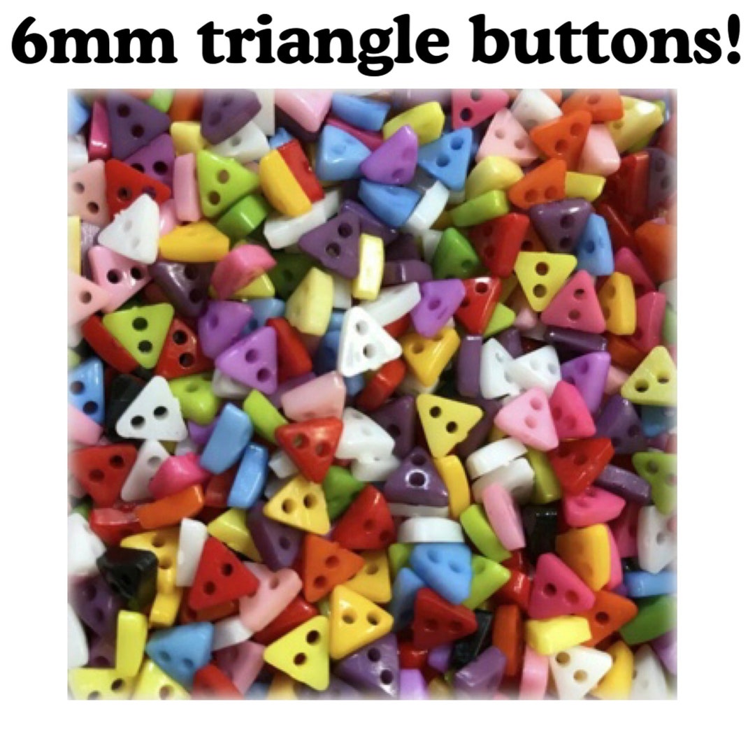 50 or 100 6mm Triangle Buttons GROUP B, Mini Small Buttons Tiny Mini ...