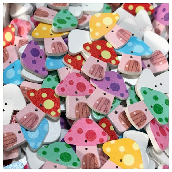 Mushroom Buttons - Etsy
