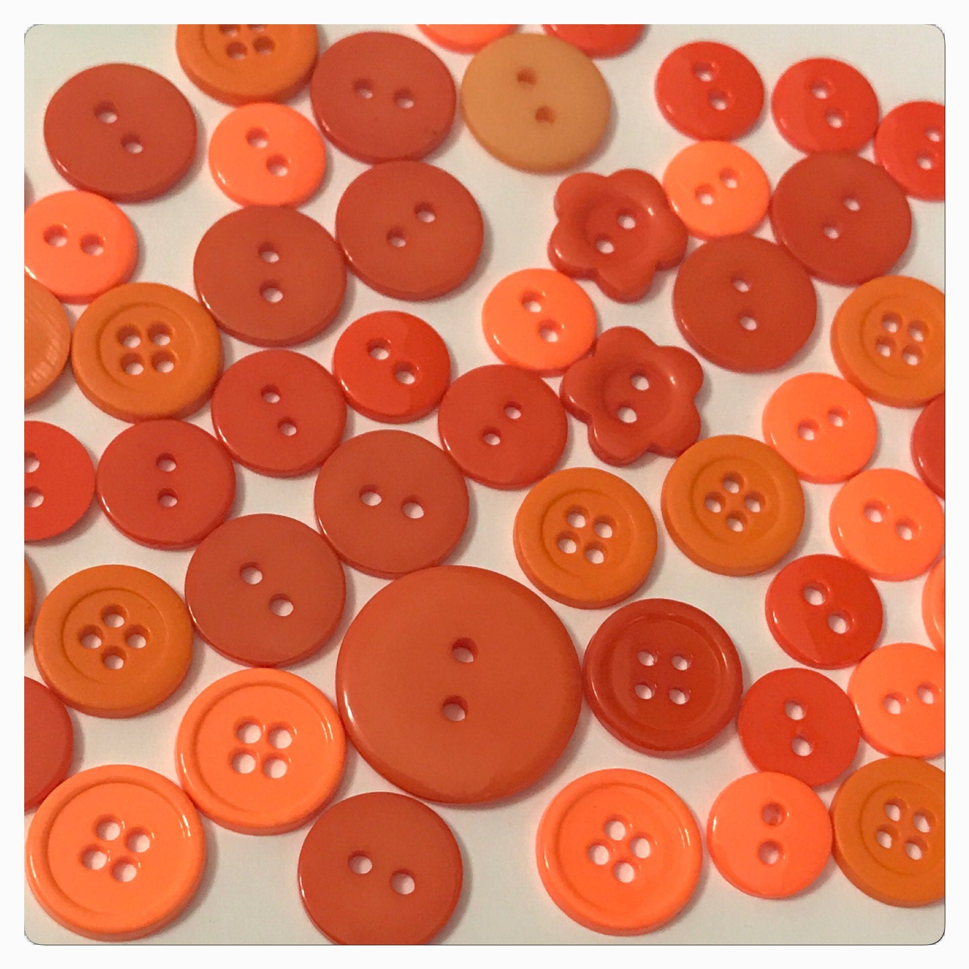 50 ORANGE buttons round buttons round orange buttons | Etsy