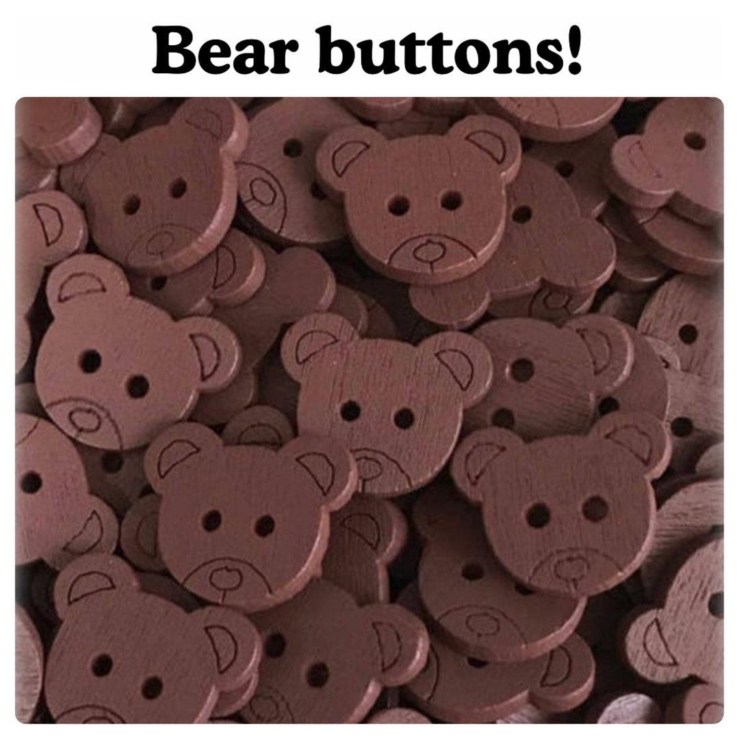 ALMOST GONE!! 16 or 32 Bear Buttons, Teddy Bear Buttons Scrapbooking ...