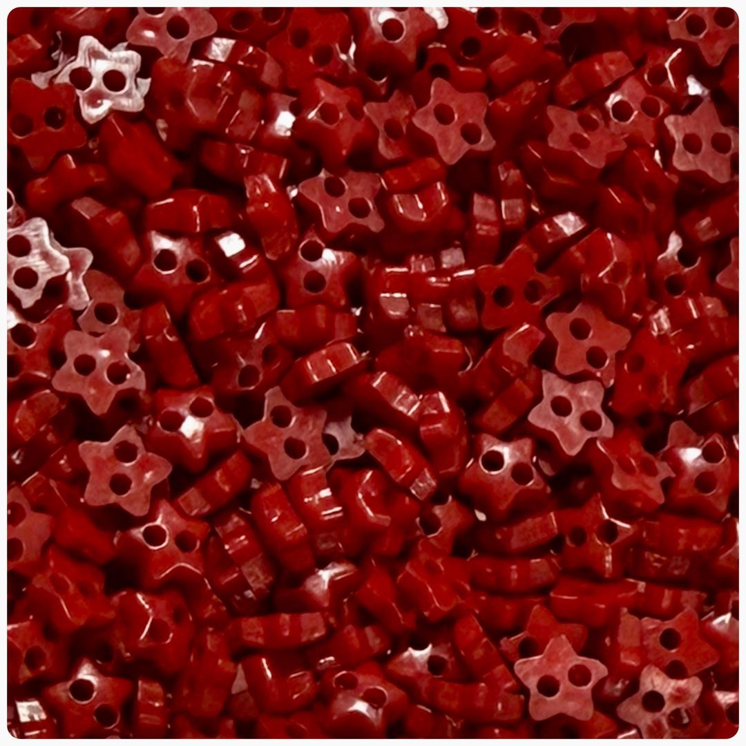 50 or 100 6mm Dark Red Star Buttons Mini Small Dark Red Assorted 6mm 1/ ...