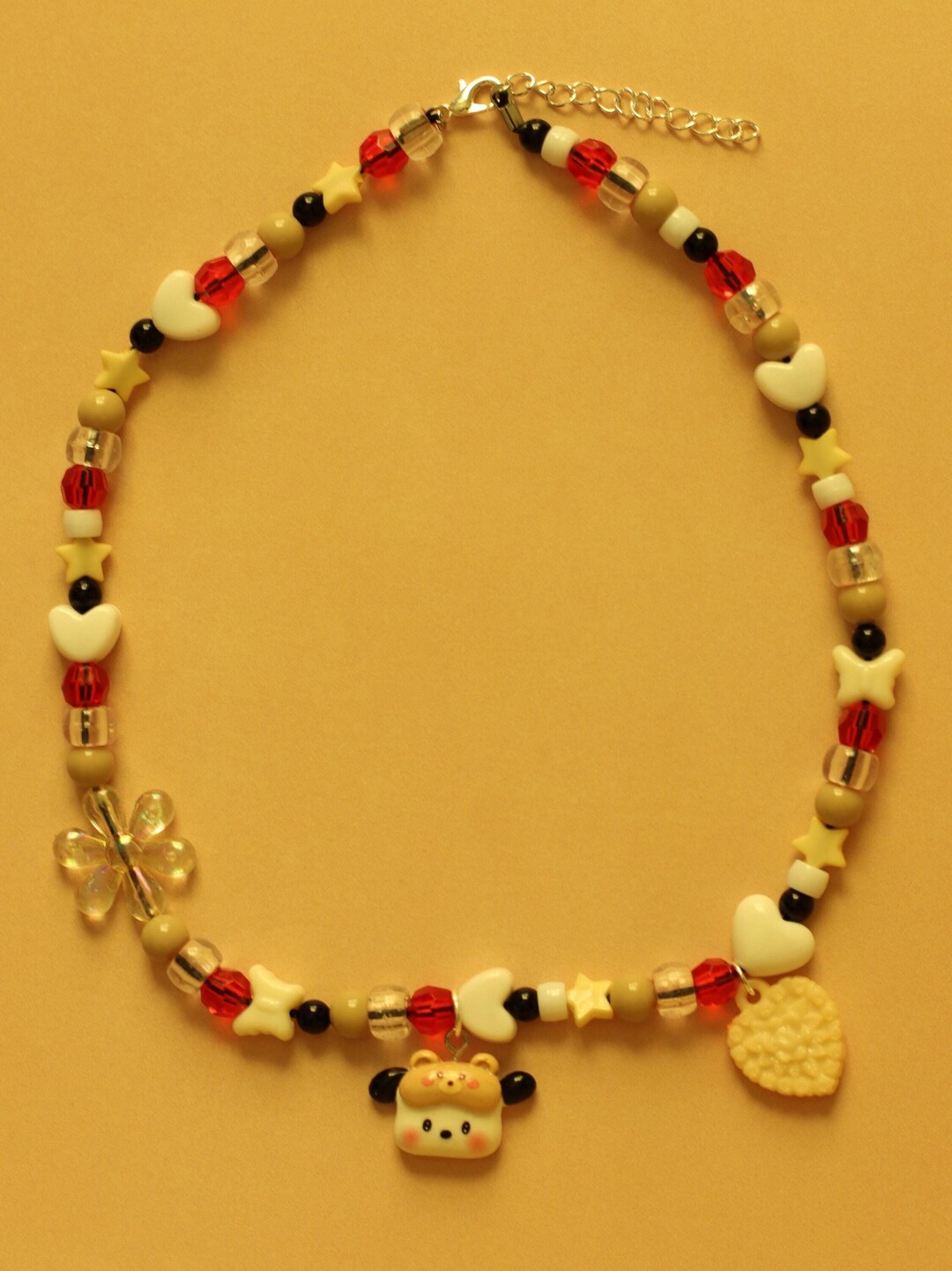 Kawaii Sleepy Puppy - Beaded Mismatched Necklace - Etsy