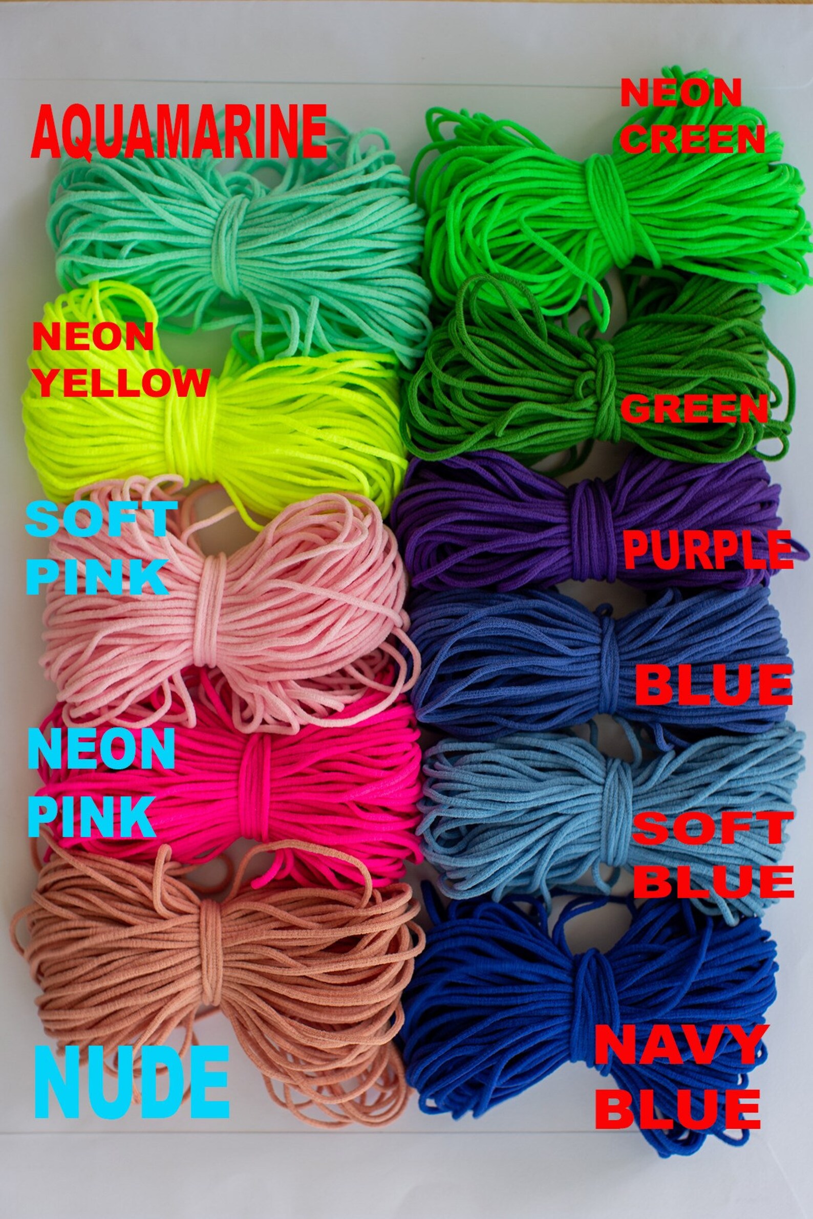 Multi Colors Elastic 3mm Super Soft Cord Cording Made for - Etsy