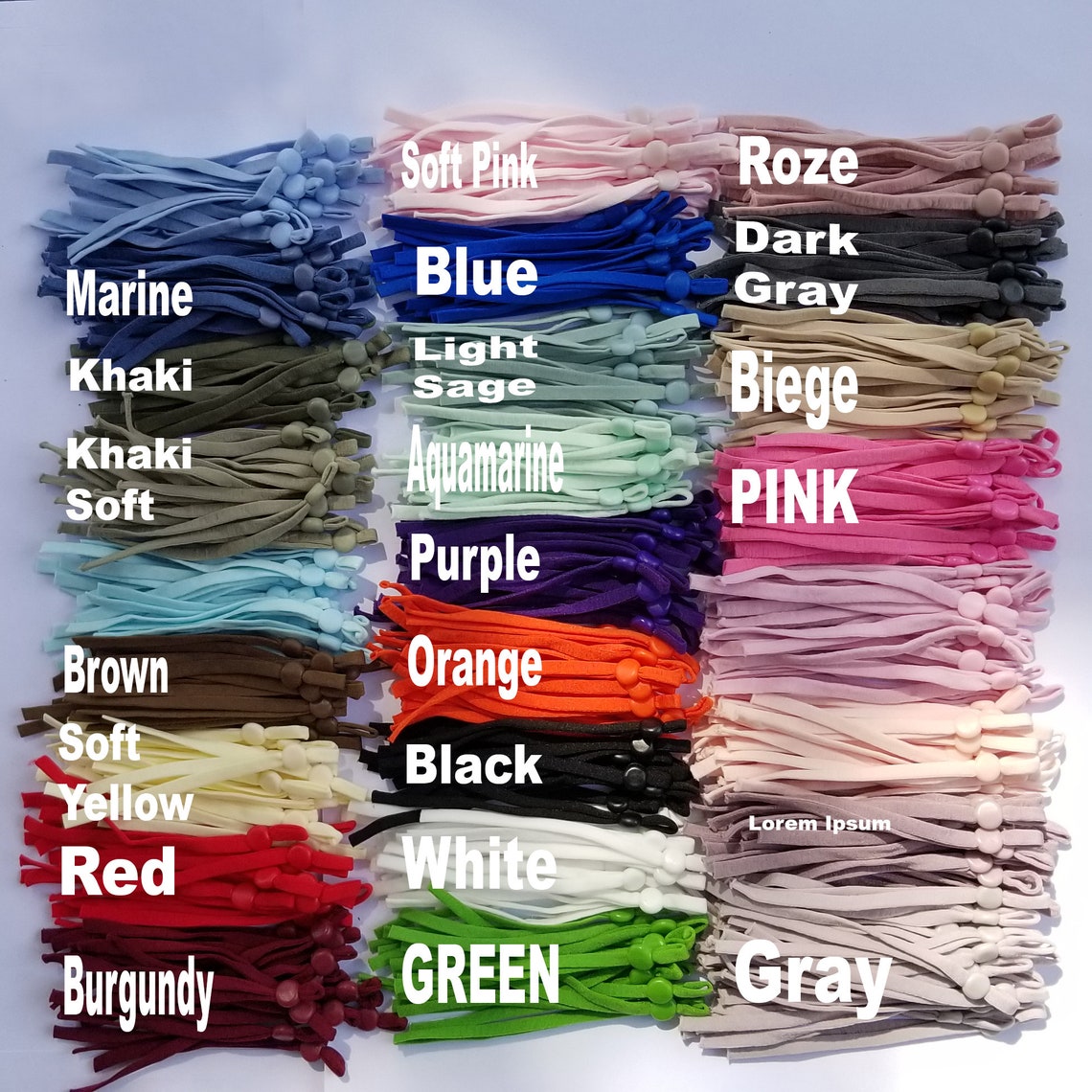 Earloop Elastic for Face Mask Set of Soft White Black 1/8 - Etsy