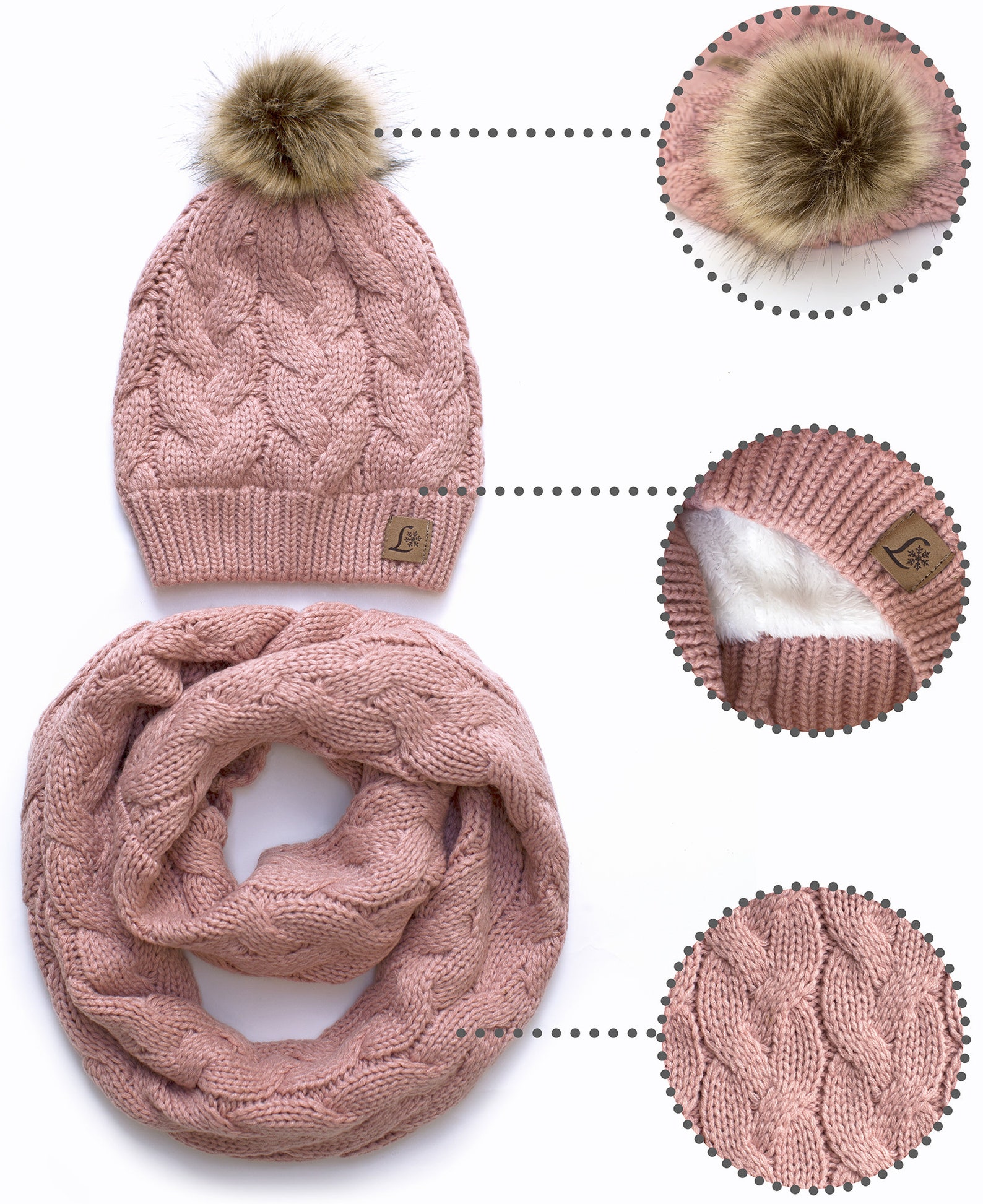 Winter hat and scarf set for women Set Cute Soft Warm Infinity | Etsy