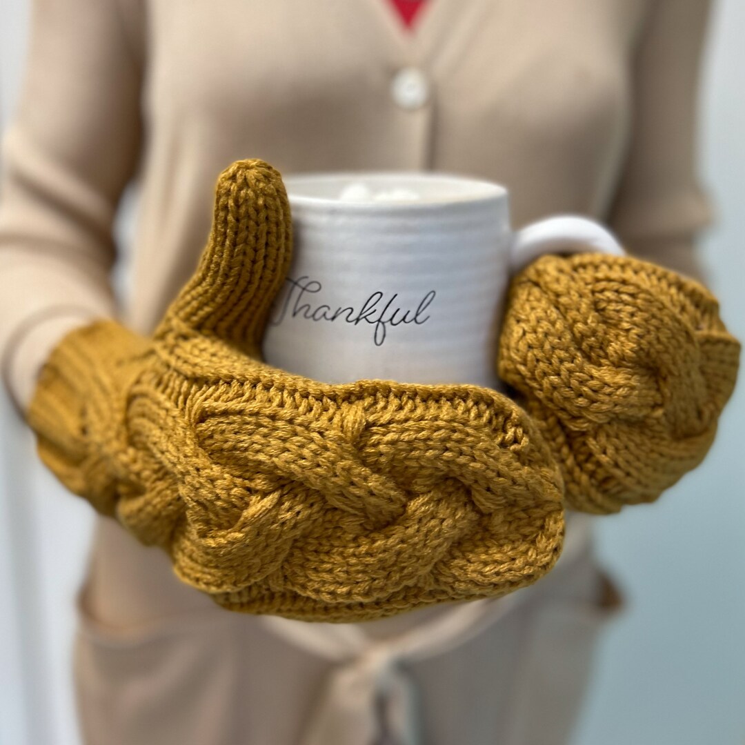 Mittens for Women Winter Gloves, Cable Mittens, Knit Mittens, Warm ...