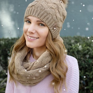 Winter Hat and Scarf Set for Women Set Cute Soft Warm Infinity Best ...