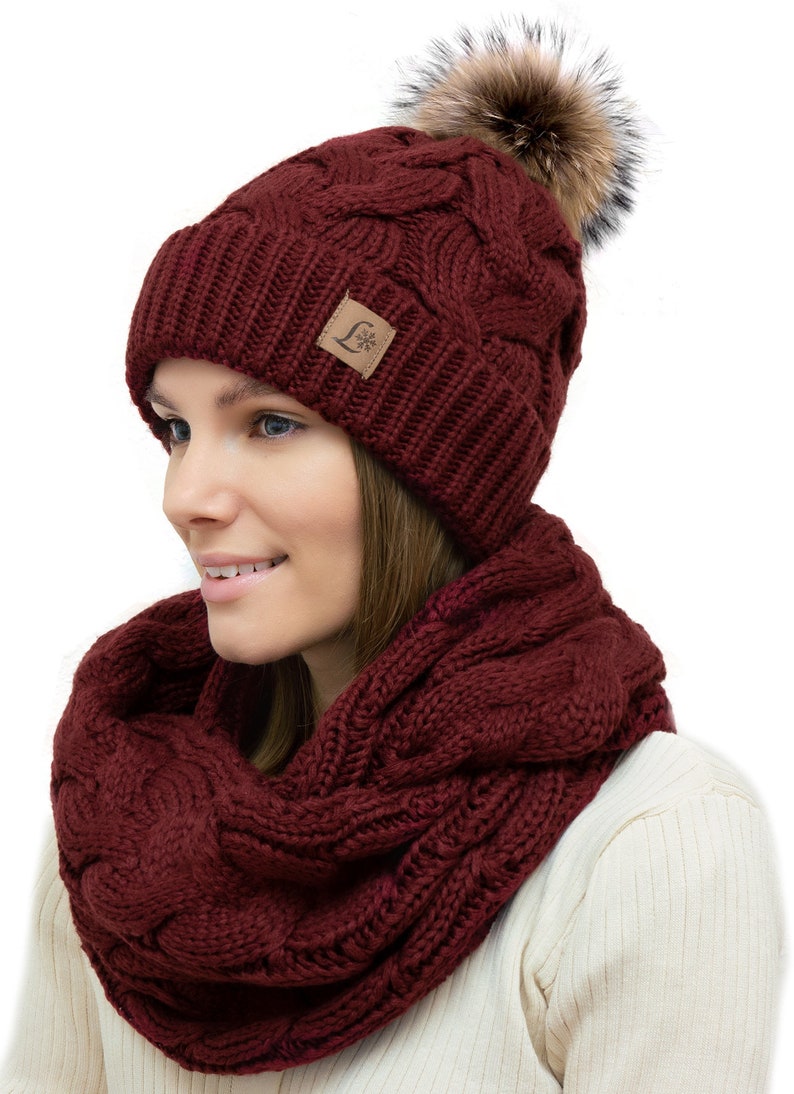 Womens Hat and Scarf Set Warm Winter Hats Girls Winter Hats - Etsy