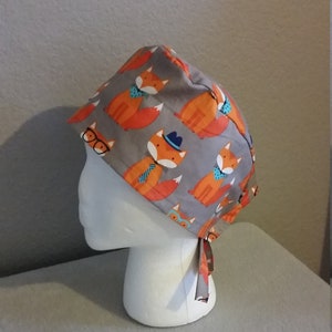 Fox Unisex Scrub Hat/ Fox Scrub Hat/ Chemo Hat/ Surgical Hat/ | Etsy