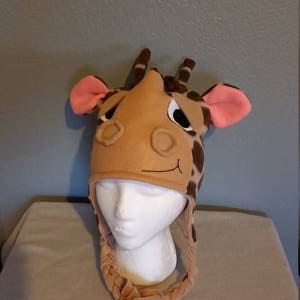Giraffe Hat/ Safari Hat/ Giraffe Fleece Hat/giraffe Children and Adult ...