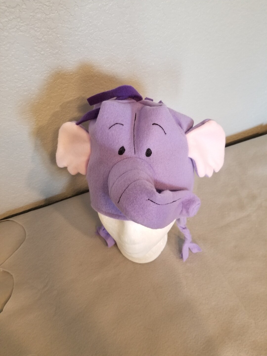 Purple Elephant Fleece Hat/ Elephant Fleece Hat/ Adult and Children ...