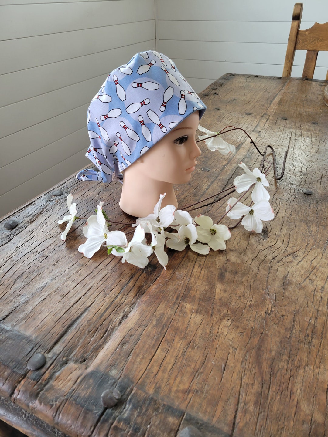 Bowling Pin Scrub Cap/ Bowling Scrub Hat/ Scrub Hat/ Surgical Hat ...