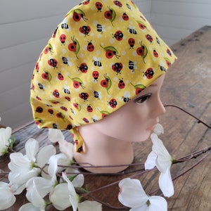 Yellow Ladybug Scrub Cap/ Ladybug Scrub Hat/ Scrub Hat/ Surgical Hat ...
