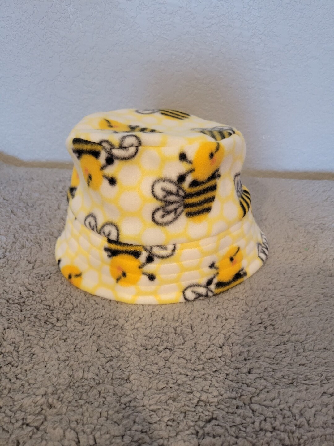 Bee Fleece Child Bucket Hat/ Bee Bucket Hat/ Fleece Bucket Hat/ Bucket ...