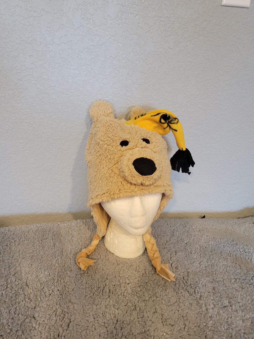 Nightcap Teddy Bear Fleece Hat/ Child and Adult Bear Hat/ Fleece Hat ...