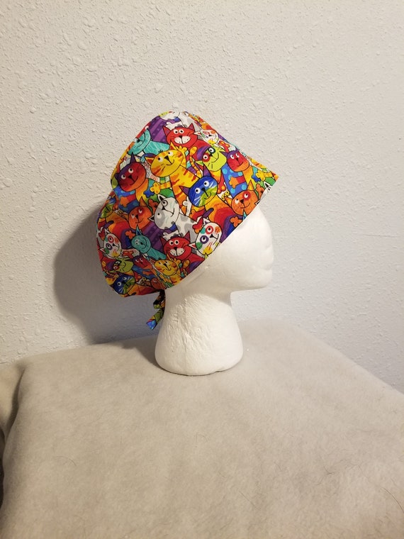 Rainbow Kitties Scrub Hat. Cat Scrub Hat/ Scrub Hat/ Surgical | Etsy