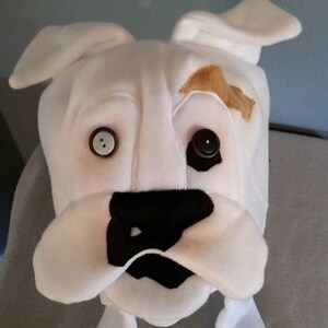 White Boxer Hat/ Boxer Hat/ Boxer Dog Fleece Hat/ Dog Character Hat ...