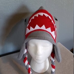Shark Hat/ Great White Shark Fleece Hat/ Shark Child and Adult Hat ...