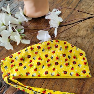 Yellow Ladybug Scrub Cap/ Ladybug Scrub Hat/ Scrub Hat/ Surgical Hat ...