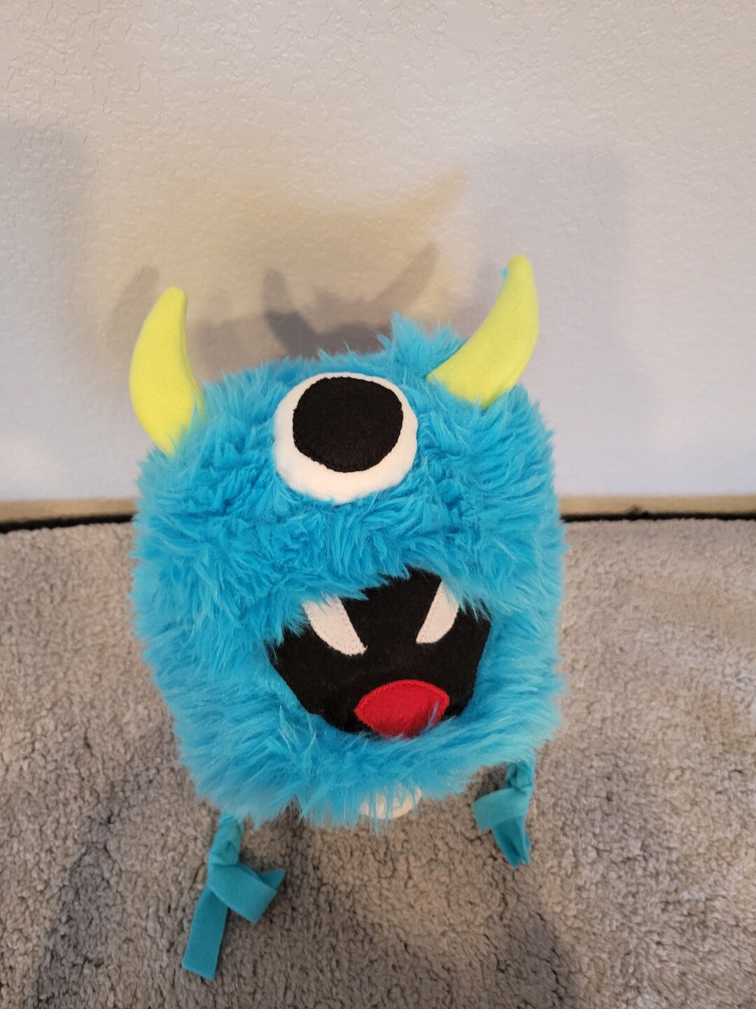 Blue Monster Fur Fleece Hat/ Child and Adult Fur Monster Hat/ Fleece ...