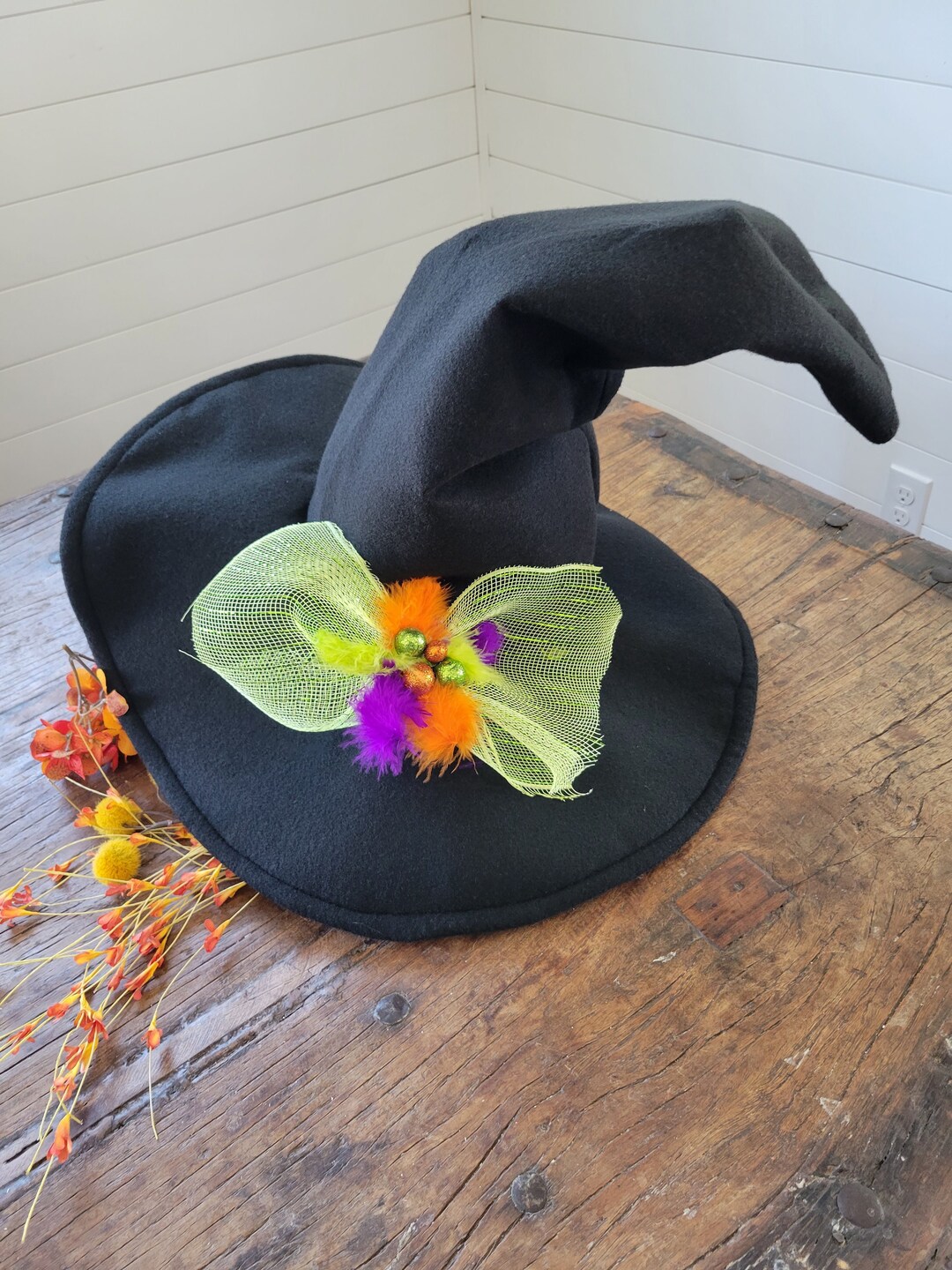 NEW Witch Hat/ Wizard Hat/black Felt Witch Hat/ Witches Hat/ Costume ...
