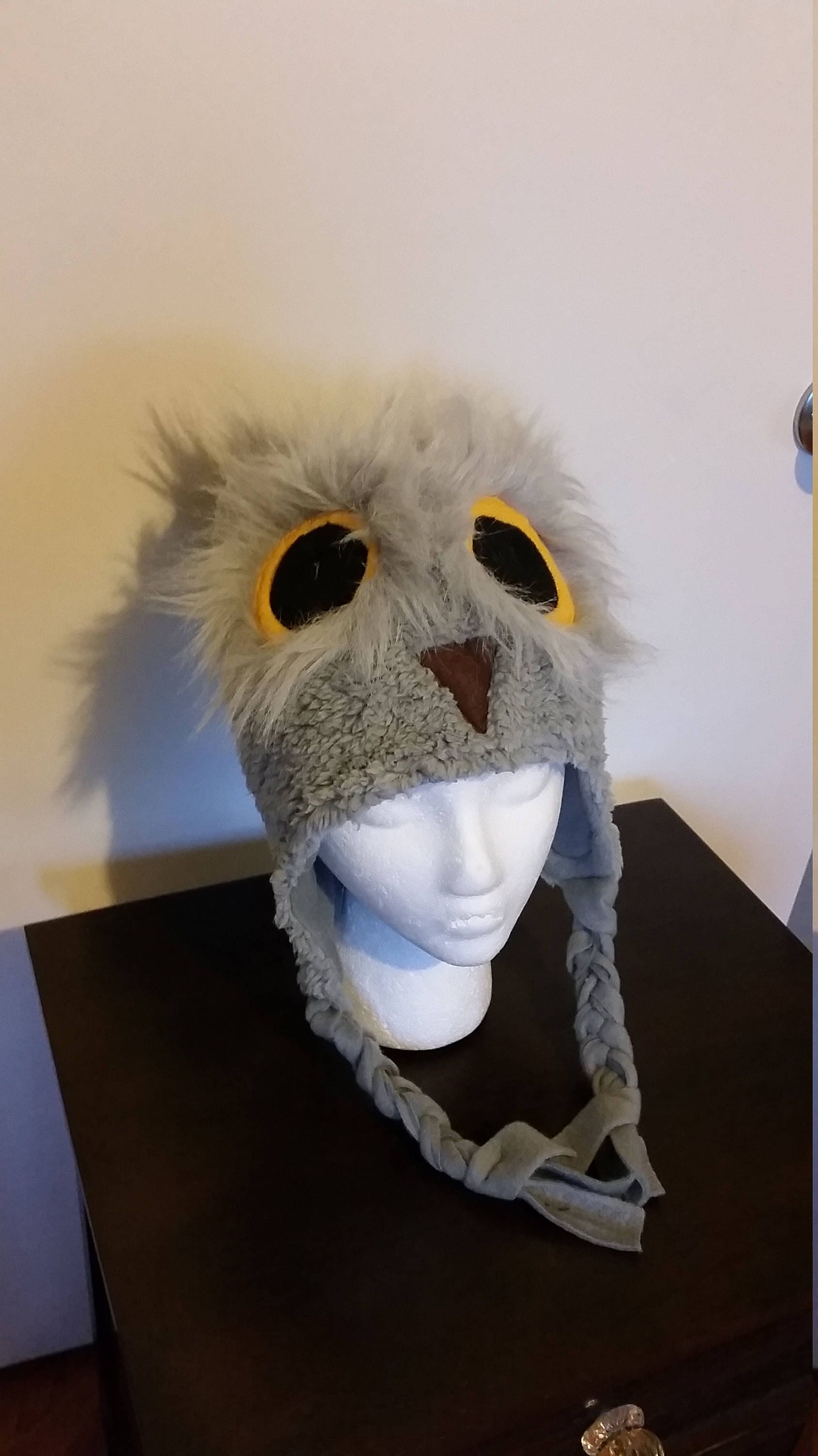 Owl Hat/ Gray Owl Child and Adult Hat/ Barn Owl Children's - Etsy Nederland
