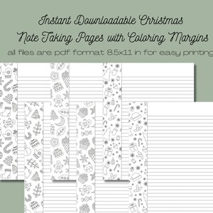 6 Unique Downloadable Winter/christmas Note Taking Pages Featuring ...