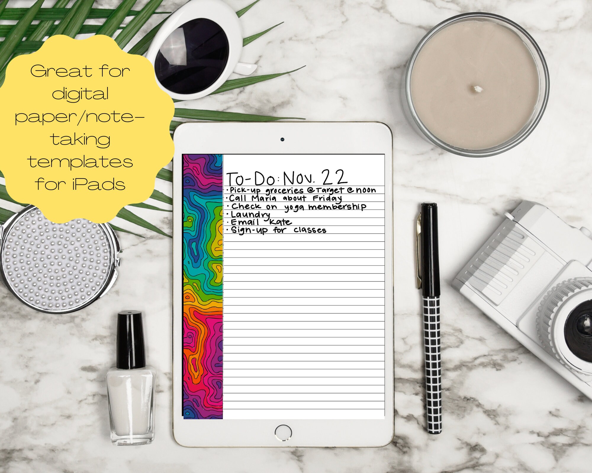 6 Unique Downloadable Travel Themed Note Taking Pages Featuring ...