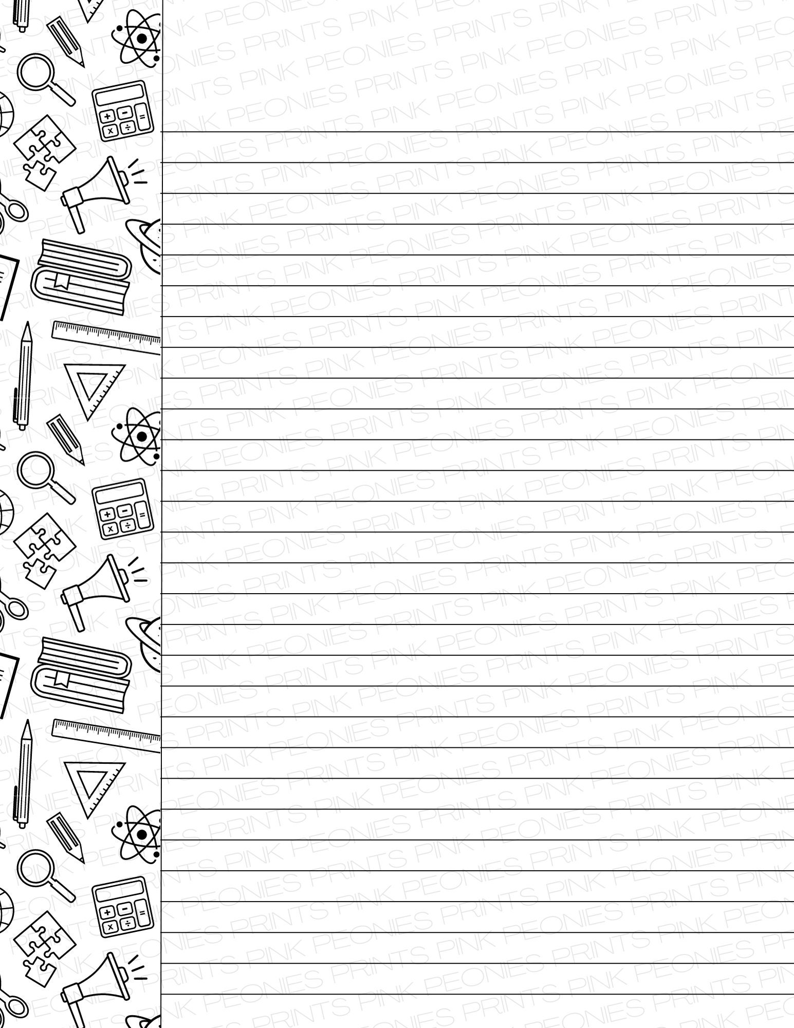 6 Unique Downloadable School Supplies Notetaking Pages Featuring ...