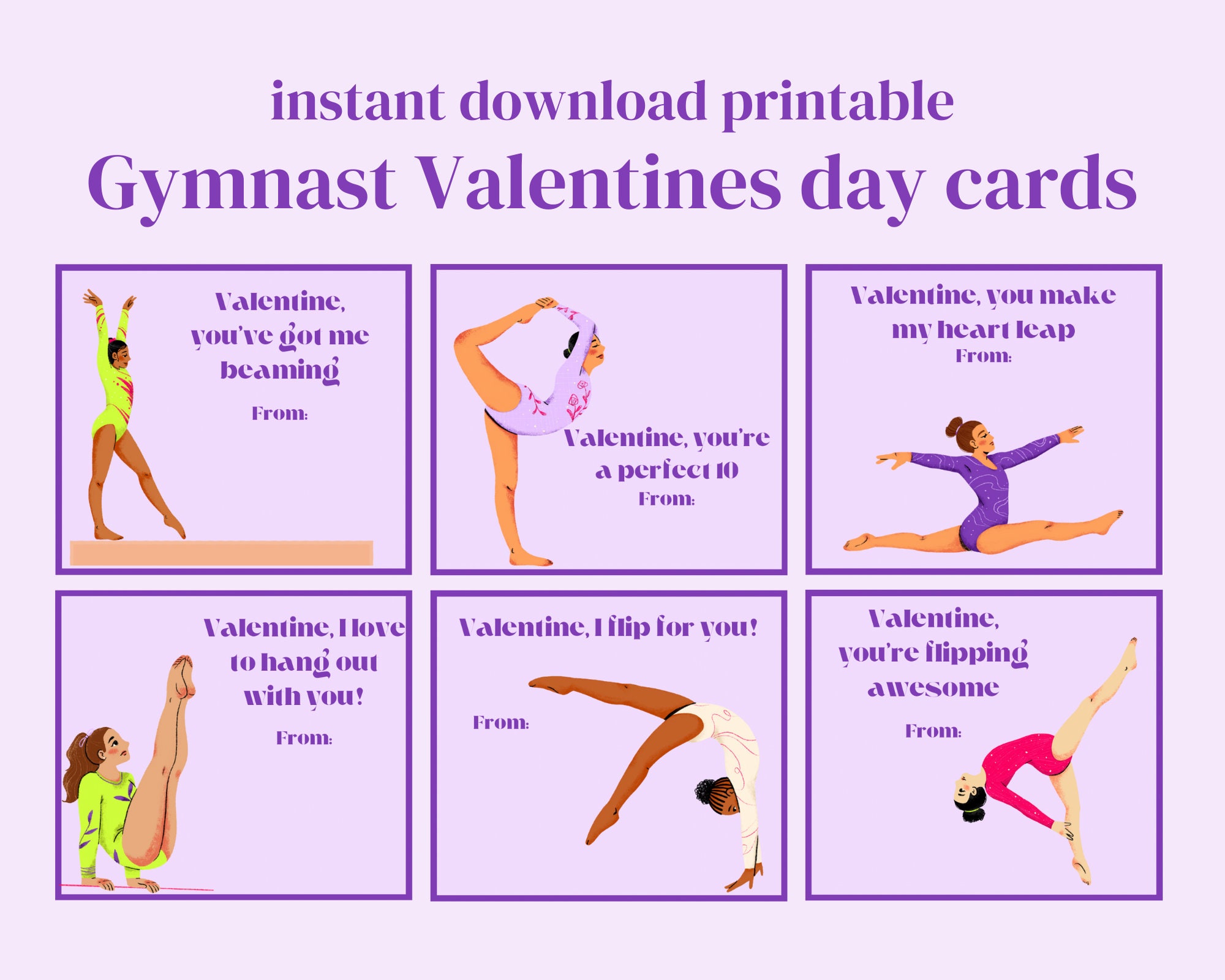 Gymnastics, Gymnast, Bars, Beam, Floor Instant Download Printable ...