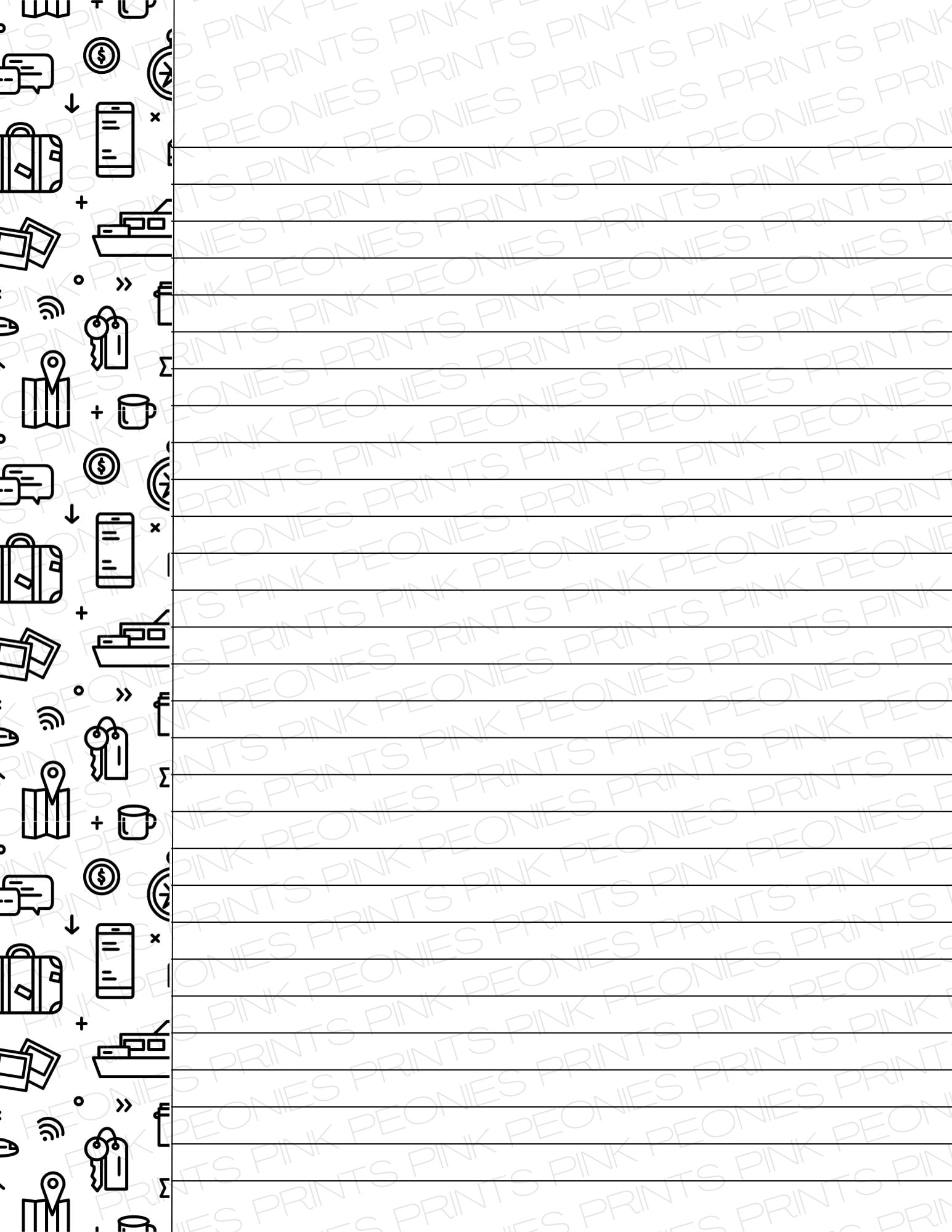 6 Unique Downloadable Travel Themed Note Taking Pages - Etsy