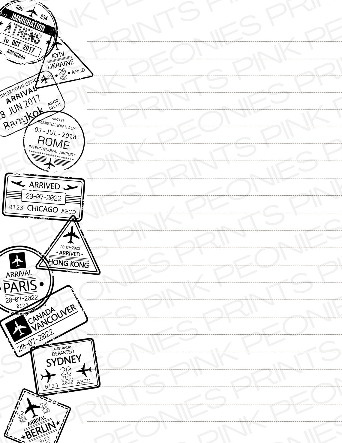 6 Unique Downloadable Note Taking Pages Featuring Travel Coloring Page ...