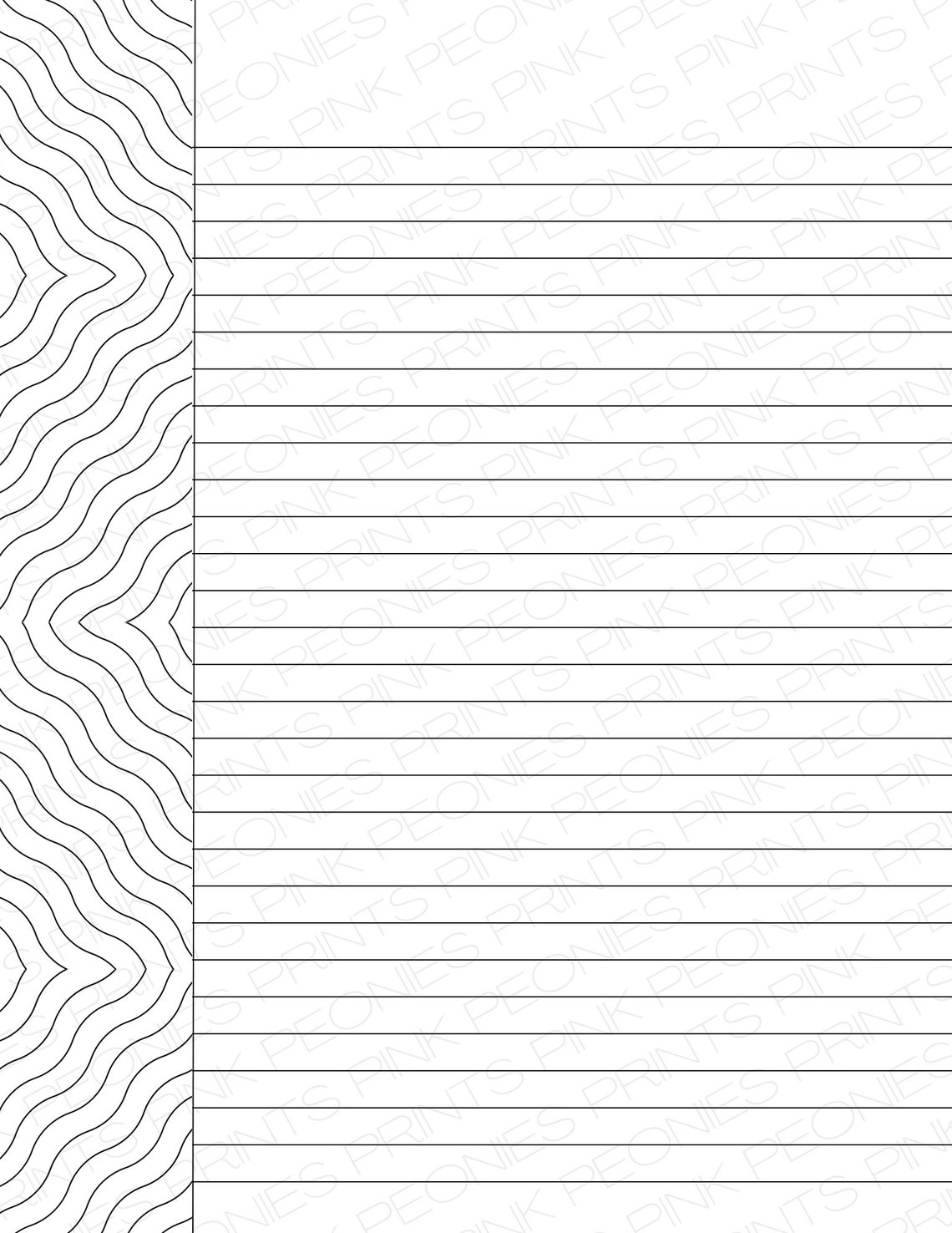 6 Unique Downloadable Note Taking Pages Featuring Coloring Page Margins ...