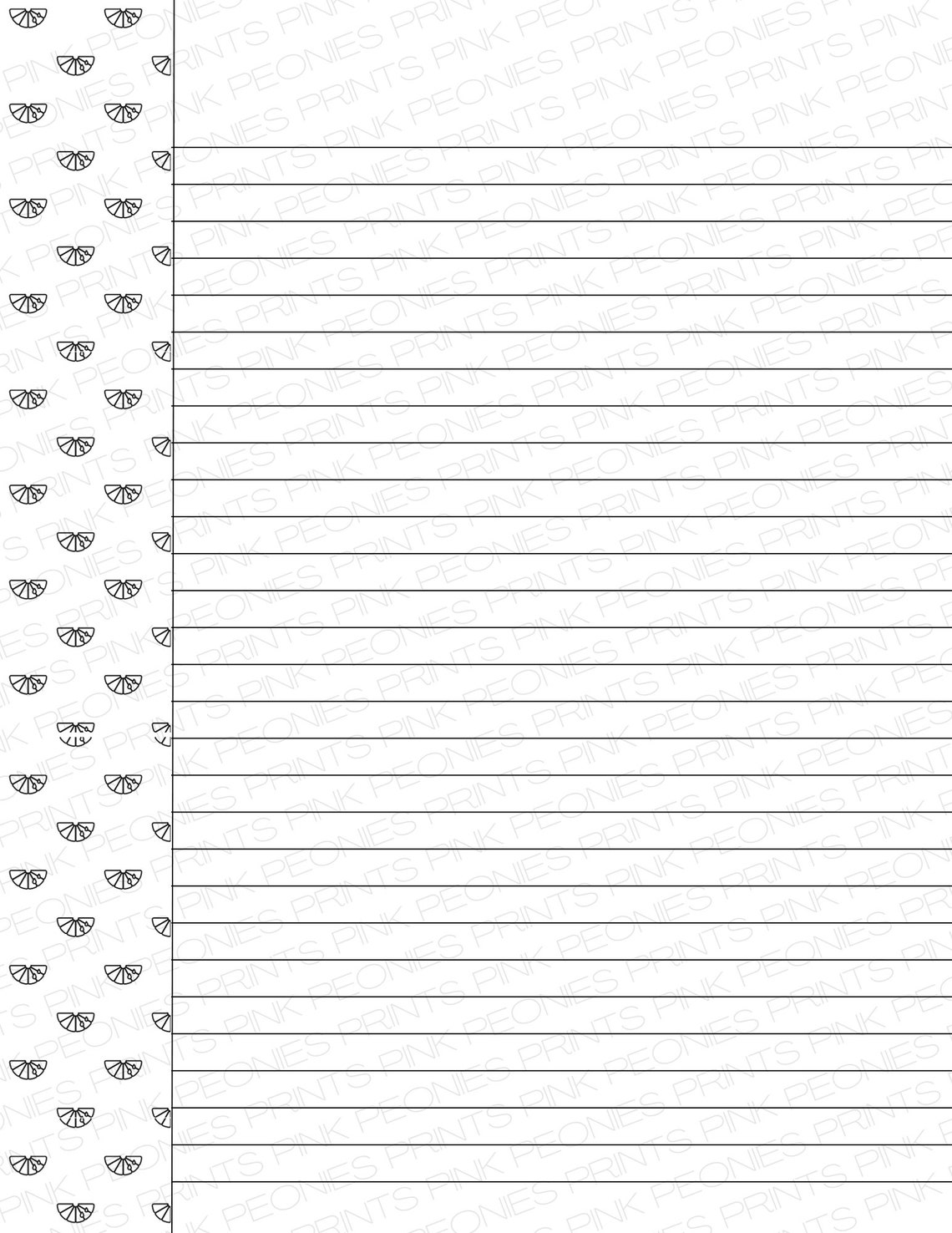 6 Unique Downloadable Citrus Fruit Note Taking Pages Featuring Coloring ...