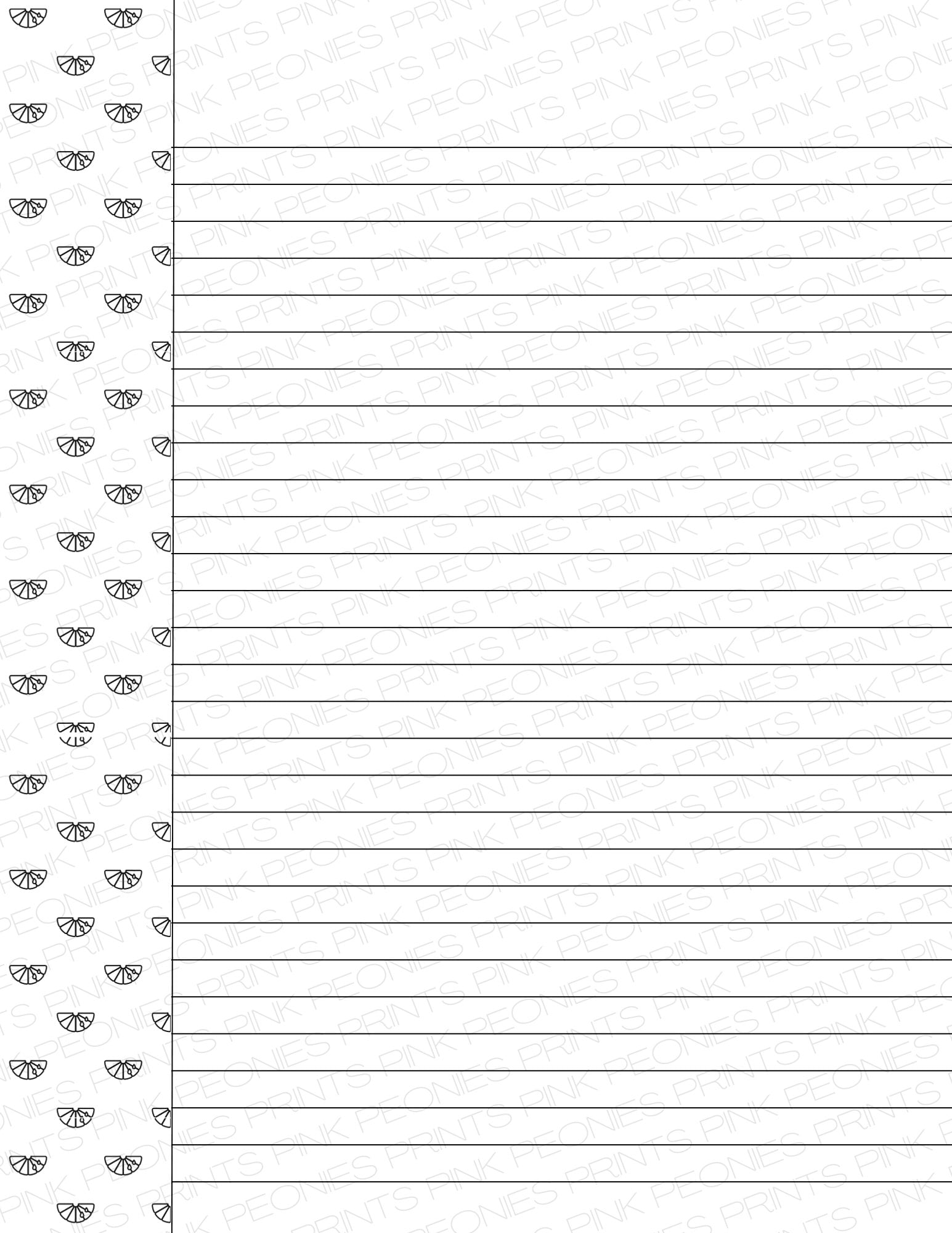 6 Unique Downloadable Citrus Fruit Note Taking Pages Featuring Coloring ...