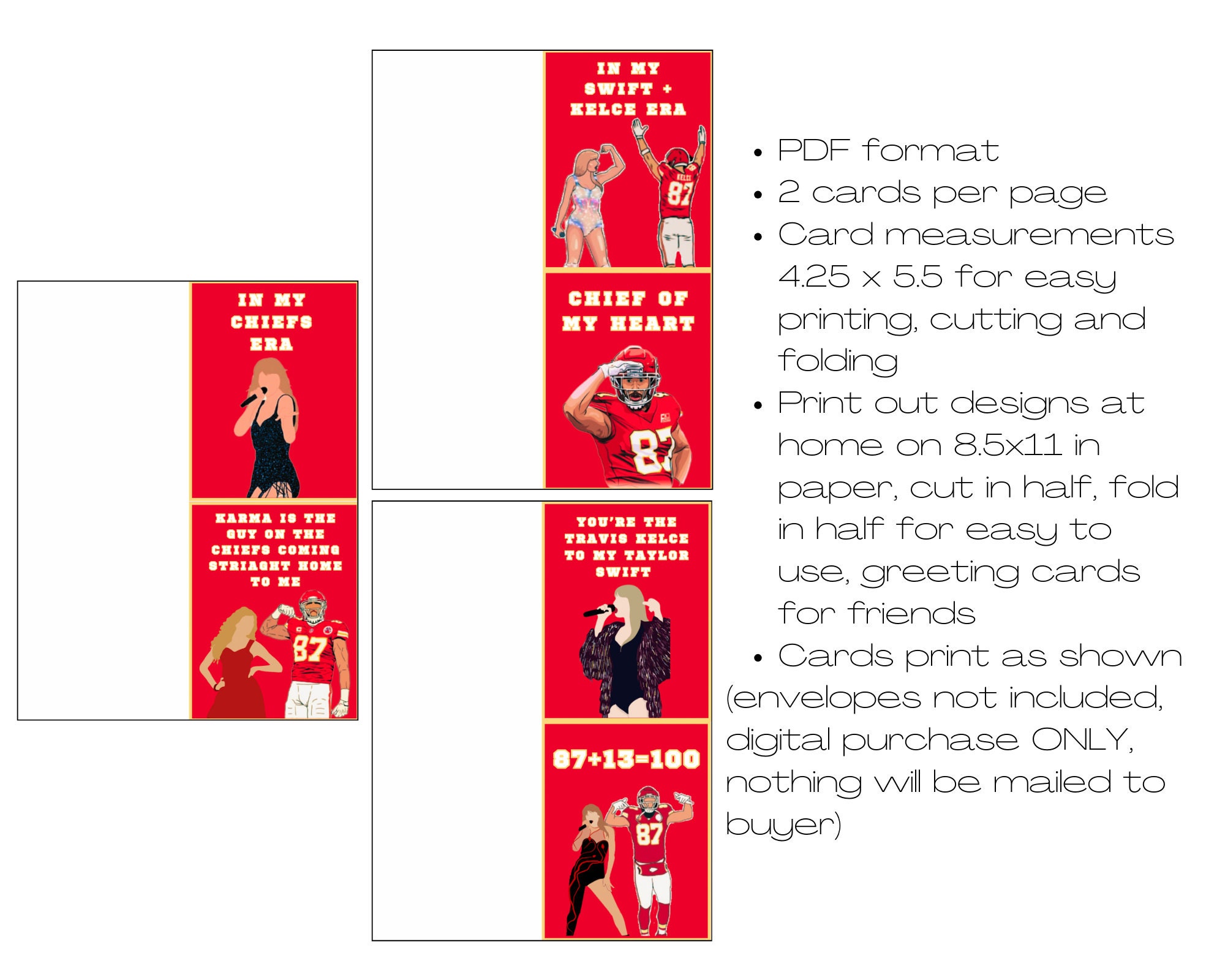 6 Taylor Swift Travis Kelce Instant Download Printable Valentines Day ...