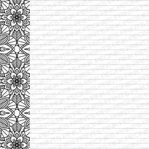6 Unique Downloadable Note Taking Pages Featuring Floral Coloring Page ...
