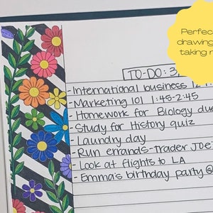 6 Unique Downloadable Note Taking Pages Featuring Coloring Page Margins ...