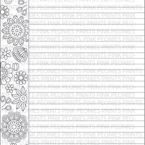 6 Unique Downloadable Note Taking Pages Featuring Coloring Page Margins ...