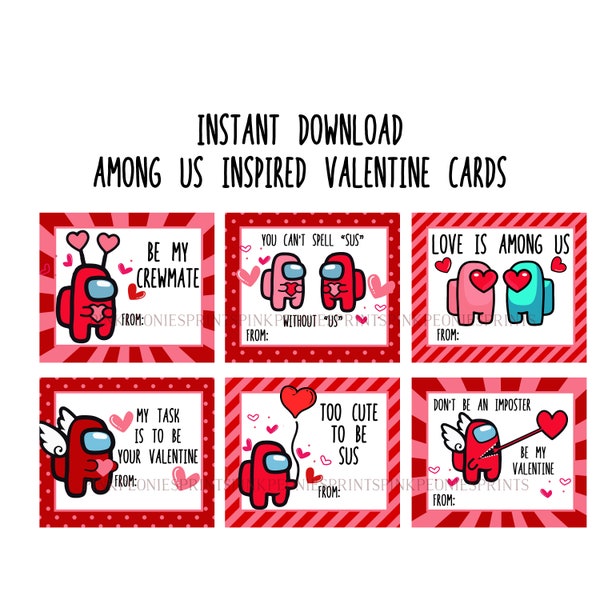 Among Us Valentine Card - Etsy