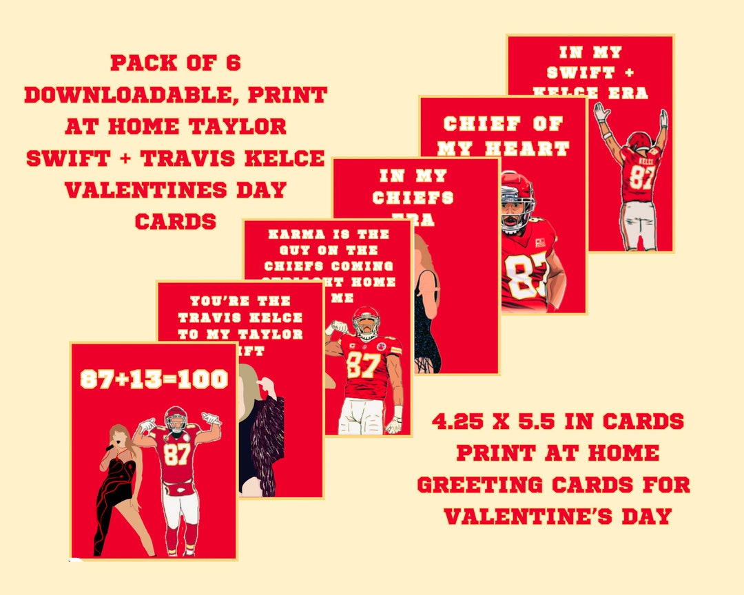 6 Taylor Swift Travis Kelce Instant Download Printable Valentines Day ...