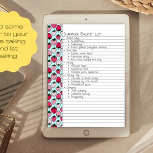 6 Unique Downloadable Fruit Note Taking Pages Featuring Coloring Page ...