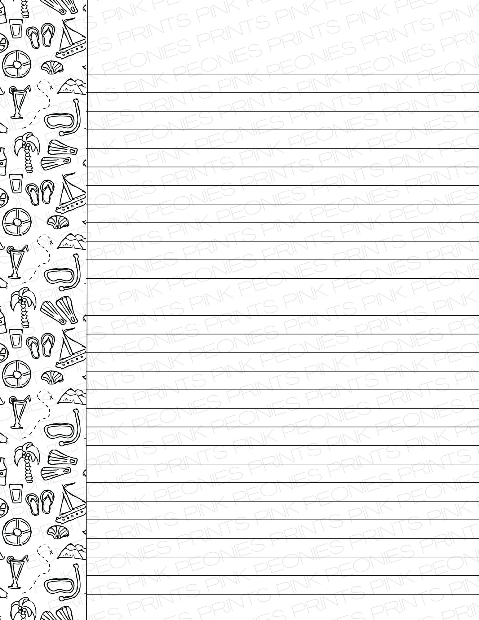 6 Unique Downloadable Travel Themed Note Taking Pages - Etsy