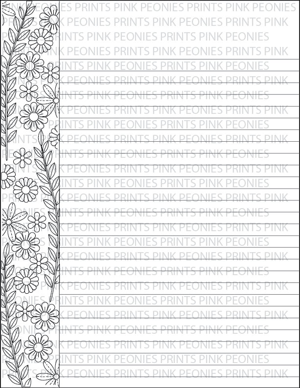 6 Unique Downloadable Note Taking Pages Featuring Coloring Page Margins ...