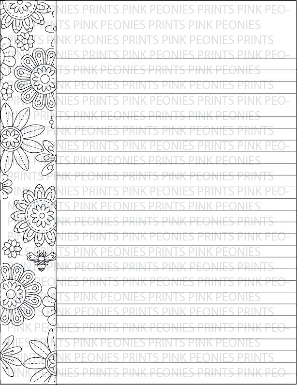 6 Unique Downloadable Note Taking Pages Featuring Coloring Page Margins ...