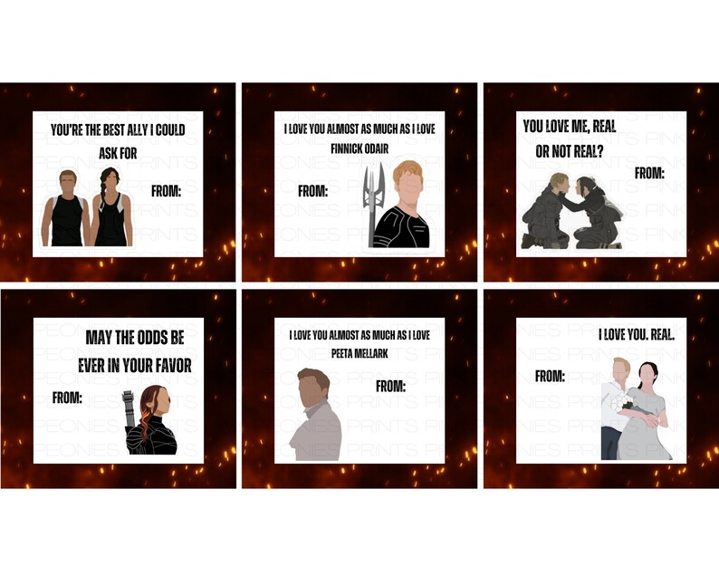 Hunger Games Instant Download Printable Valentines Day Cards, Kids ...